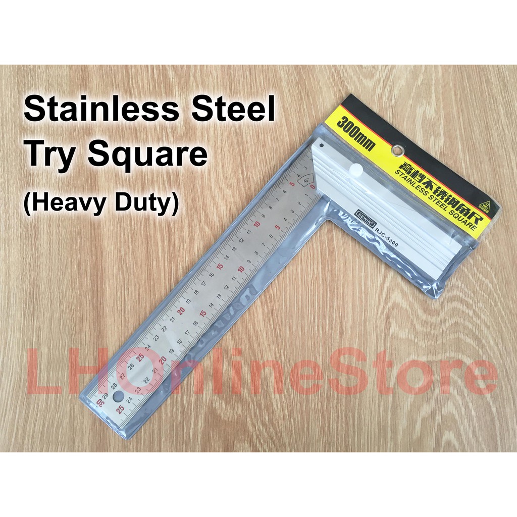 (300mm / 12") Stainless Steel Try Square / L Ruler / Pembaris L (Heavy ...