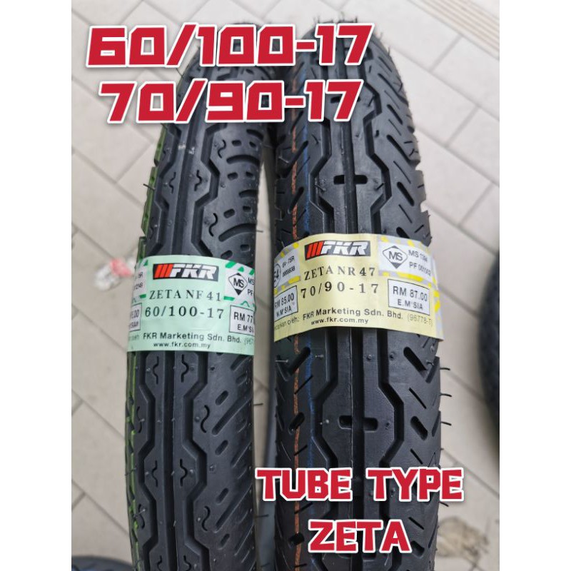 TAYAR EX5 TYRE ZETA FKR 60/100-17 , 70/90-17 TUBE TYPE TYRE | Shopee ...