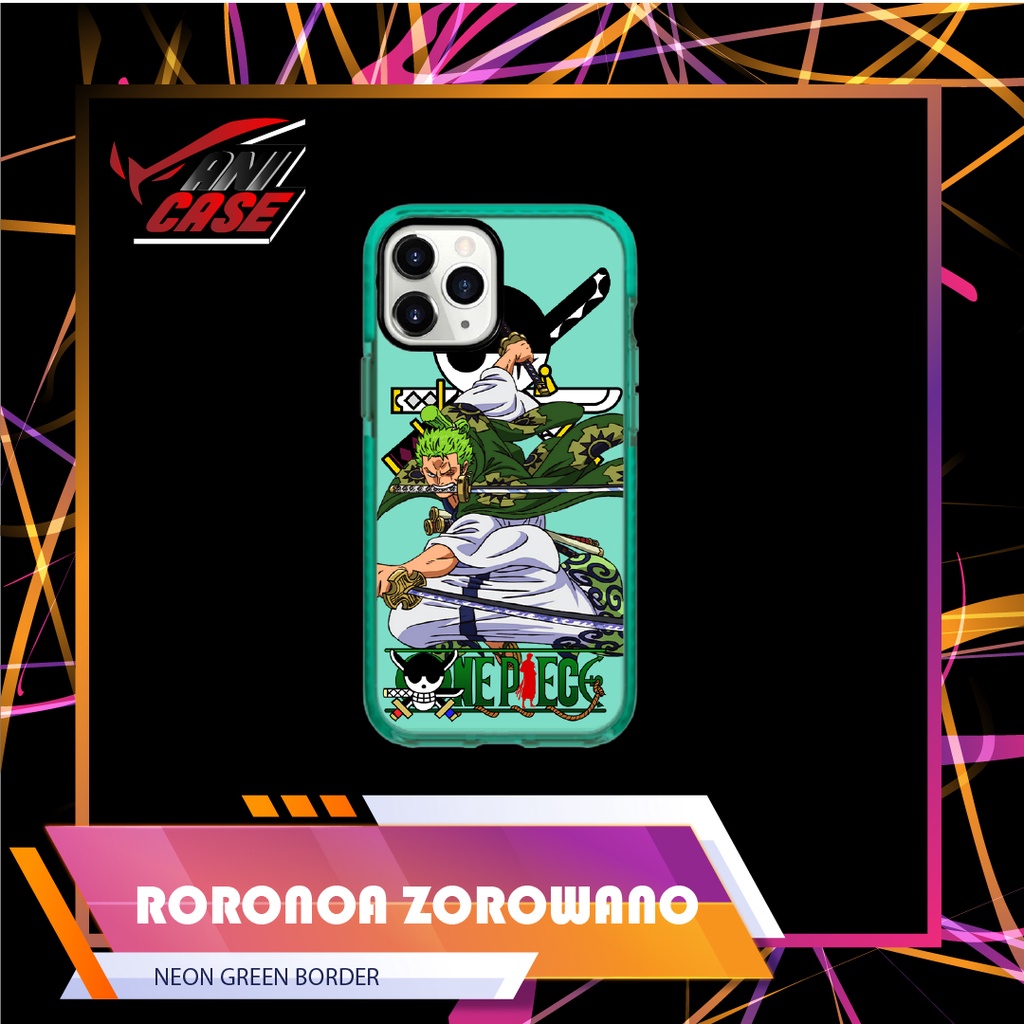 [ONE PIECE] RORONOA ZORO WONA NEON GREEN BORDER CASE DESIGNATED BUMPER ...