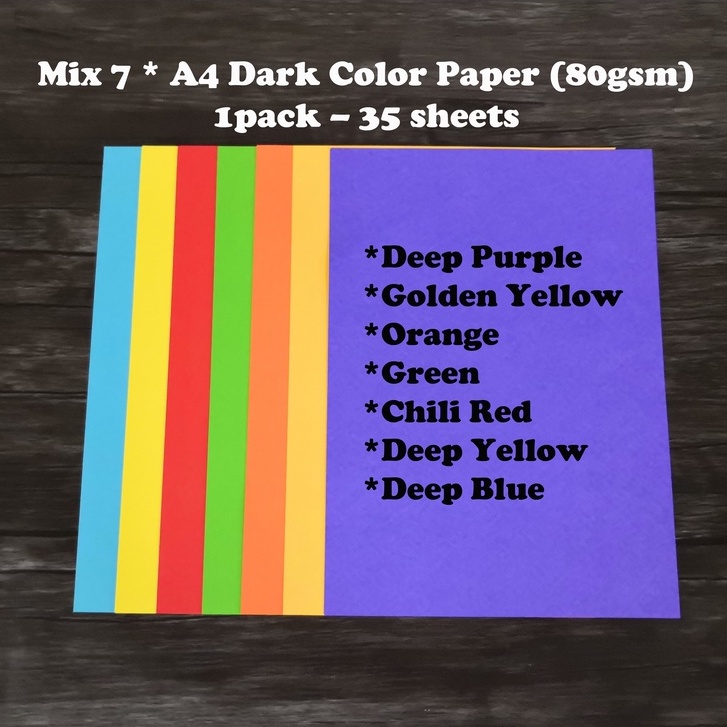A4 Multipurpose Mix Color Paper 80gsm 1pack - 25/30/35 sheets (Kertas ...