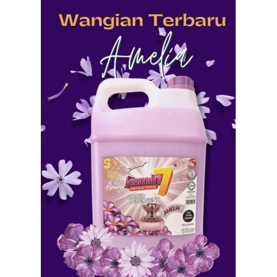SABUN KAIN 5-IN-1 10KG/10LITER / HALAL / LIQUID DETERGENT / BESAR JIMAT WANGI JASMIN 7 BERBALOI2 ...