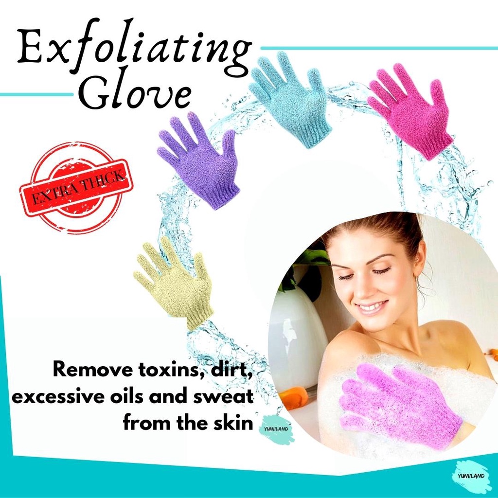 Sarung Tangan Penggosok Berus Daki Badan Bath Exfoliating Glove Scrub ...