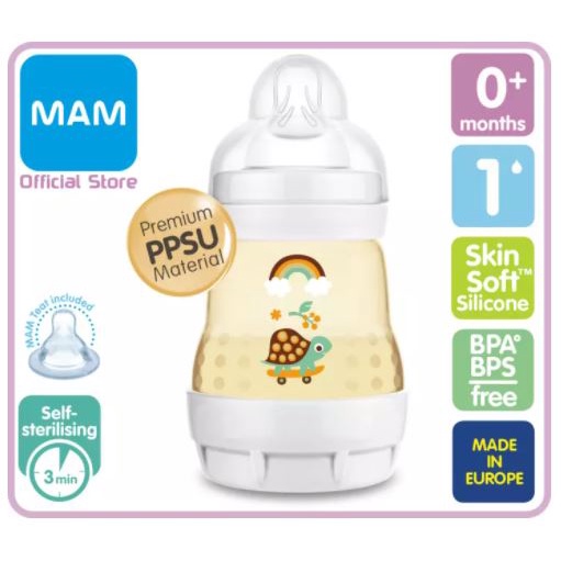 MAM Easy Start Anticolic PP/PPSU Baby Feeding Bottles (160ml/260ml) / MAM Skin Soft Teats/Soft ...