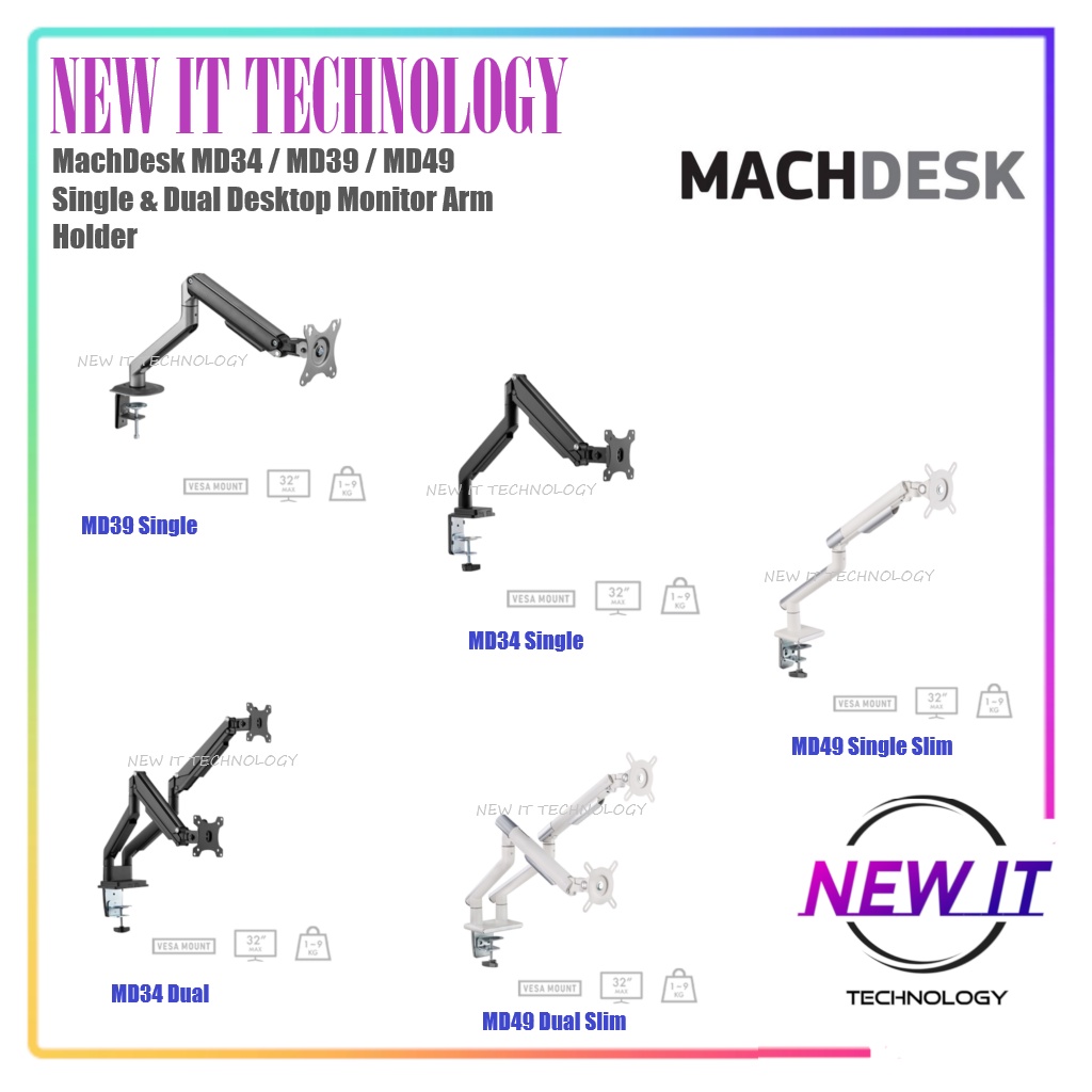 MachDesk Single&Dual Desktop Mechanical Spring Monitor Arm Holder ...