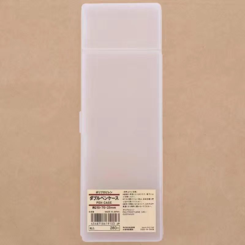 Plastic Pencil Case Stationery Muji Style Translucent Student Use ...