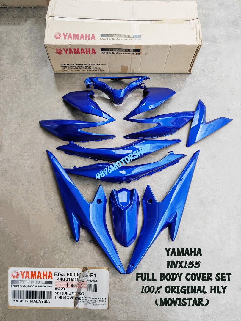 100% ORIGINAL HLY YAMAHA NVX155 NVX 155 MOVISTAR BLUE FULL BODY COVER ...