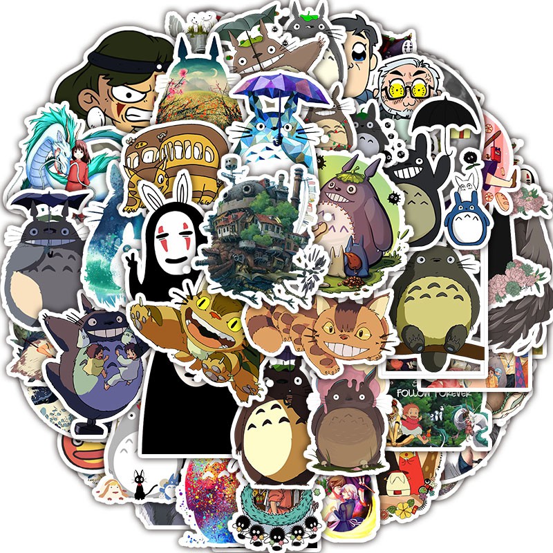 50pcs Hayao Miyazaki anime series sticker for diy Luggage Laptop ...