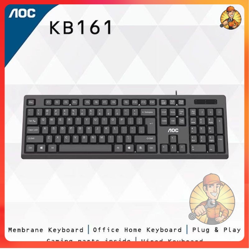 AOC Keyboard Kb161 Wired Keyboard Business Office Home Laptop USB ...