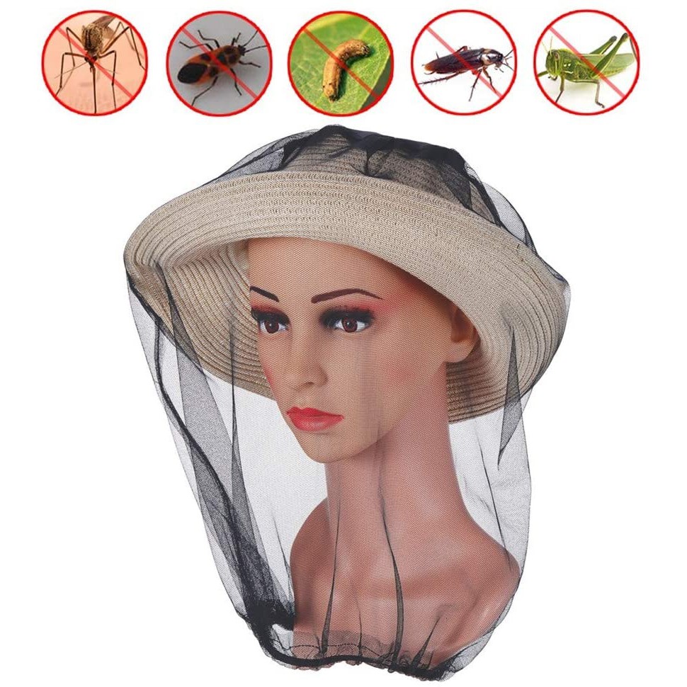 Anti-Mosquito Head Net Mesh Beekeeping Head Net Bug Hat Mesh Face Head ...