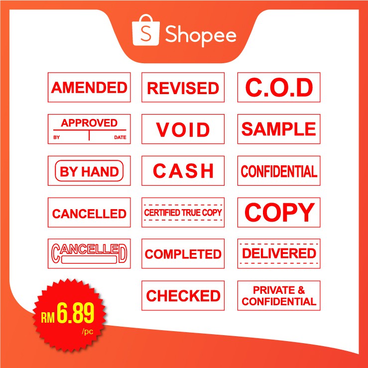 FLASH STAMP Ready Made /Chop (PAID/URGENT/CHECKED) PRE INK | Shopee ...