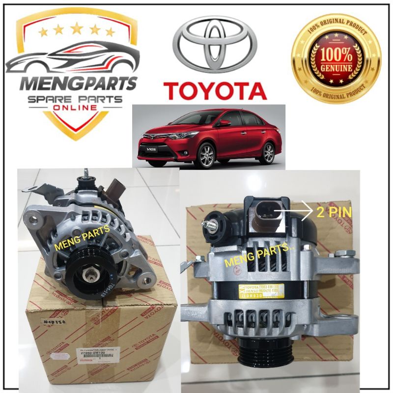 ORIGINAL TOYOTA VIOS NCP150 2013Y-2018Y ALTERNATOR ASSY 27060-0M100 4PK ...