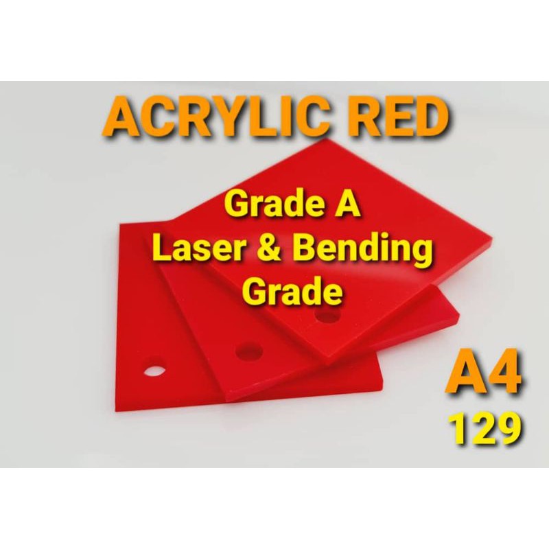 Acrylic Sheet Red A4 Size 2mm | Shopee Malaysia