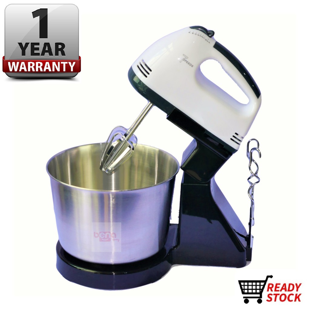 260W Stand Mixer With Stainless Steel Bowl Egg Beater Baking Dough ...