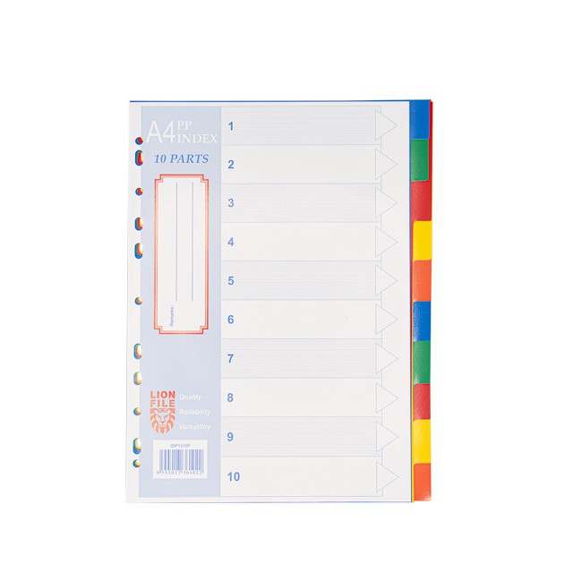 LION FILE PP Colours Index Divider (10 Tabs) | Shopee Malaysia