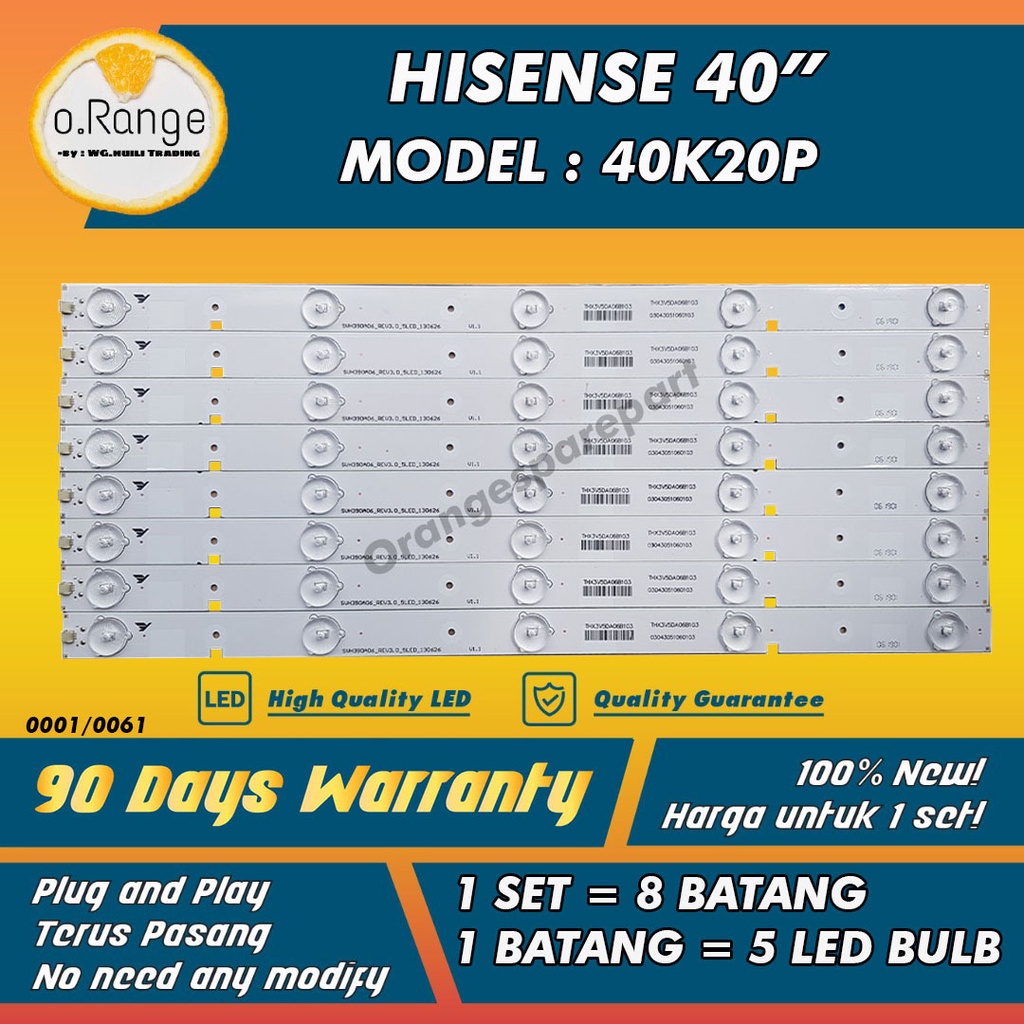 40K20P HISENSE 40" LED TV BACKLIGHT (LAMPU TV) HISENSE 40 INCH LED TV ...