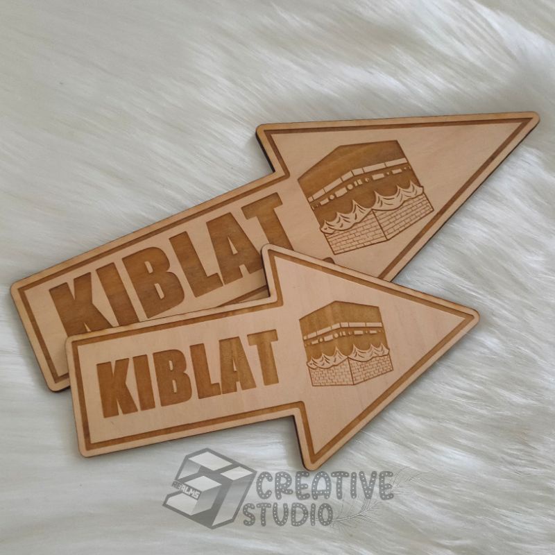 Wooden Kiblat Signage Kiblat Signage Signage Kayu Penunjuk Kiblat ...