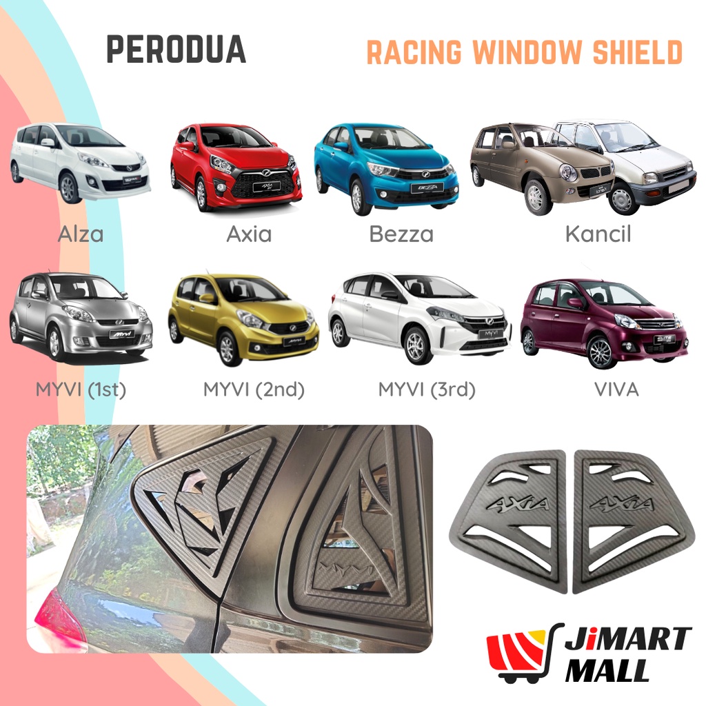 PERODUA WINDOW SHIELD CARBON FIBER DESIGN Alza Axia Bezza Myvi Viva ...
