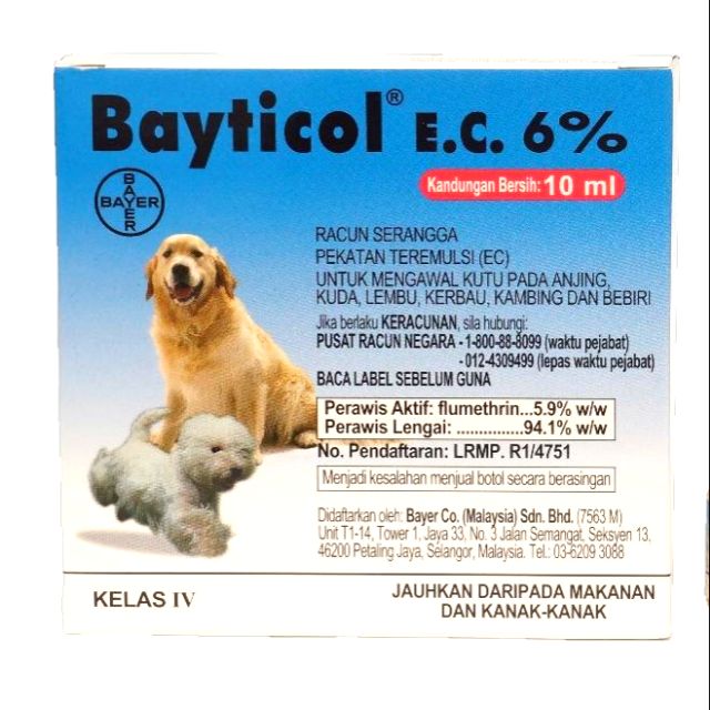 Bayer Bayticol Tick and Fleas for Dog 10ml; Tick Wash | Shopee Malaysia