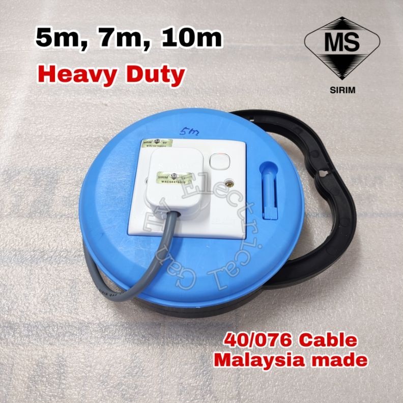 (5~10M)SIRIM Selamat Heavy Duty Round Extension Wire Cable Box 1 Gang ...