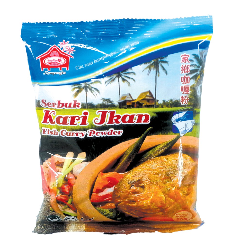 BUNGA RAYA KUS [Kampungku] Serbuk Kari Ayam/Kari Ikan/Rempah Kurma 220g ...