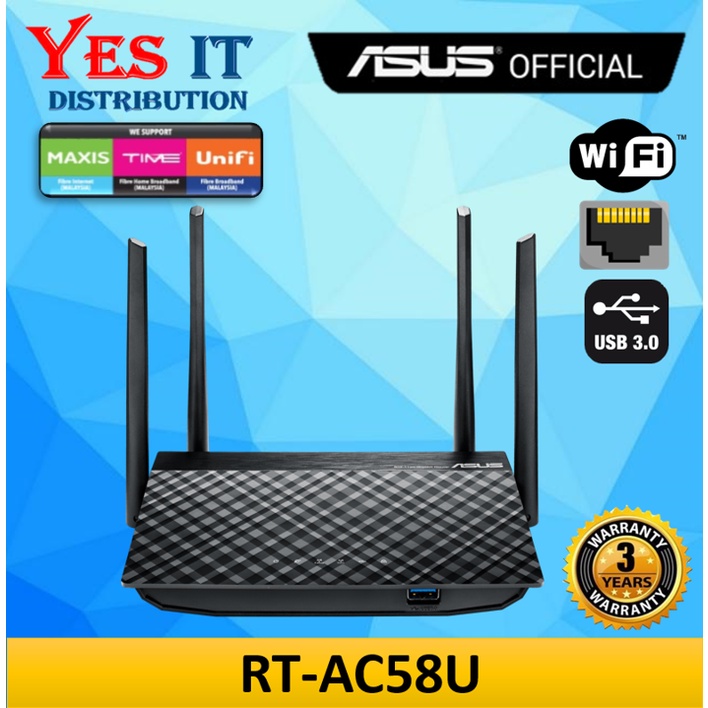 Asus RT-AC58U AC1300 Dual Band Wireless WiFi Router With MU-MIMO ...