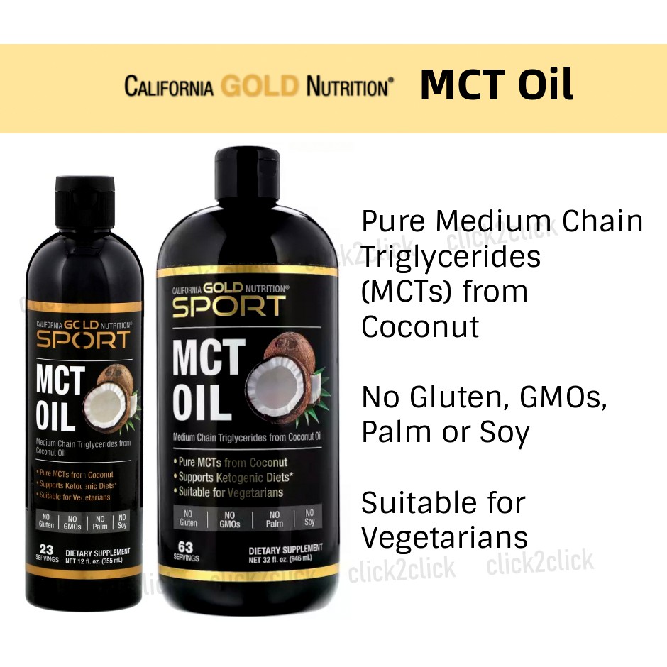 California Gold Nutrition MCT Oil and Organic MCT Oil 355 ml / 946 ml ...