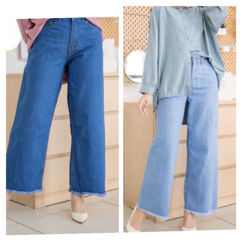 🌈Ladies Denim Plazu Best Quality Bawah Bulu Bulu🔥(New Arrival) | Shopee ...
