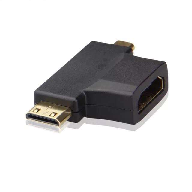 SG 2 in 1 Mini HDMI and Micro HDMI to HDMI Adapter Female HDMI To Male Mini HDMI +Male Micro ...