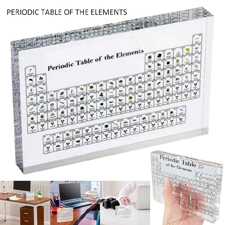 New Acrylic Periodic Table Display With Real Elements School Teaching ...