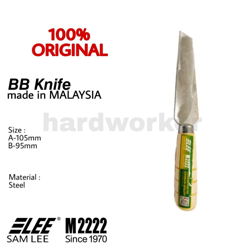 SAMLEE M2222 BB Knife Pisau Wood handle Steel | Shopee Malaysia