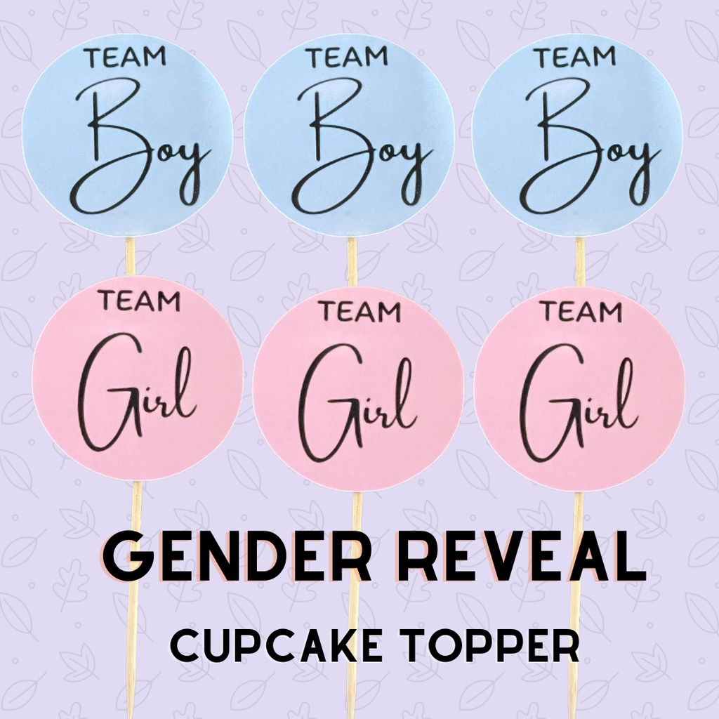 TEAM BOY OR GIRL GENDER REVEAL Cupcake Topper | Shopee Malaysia