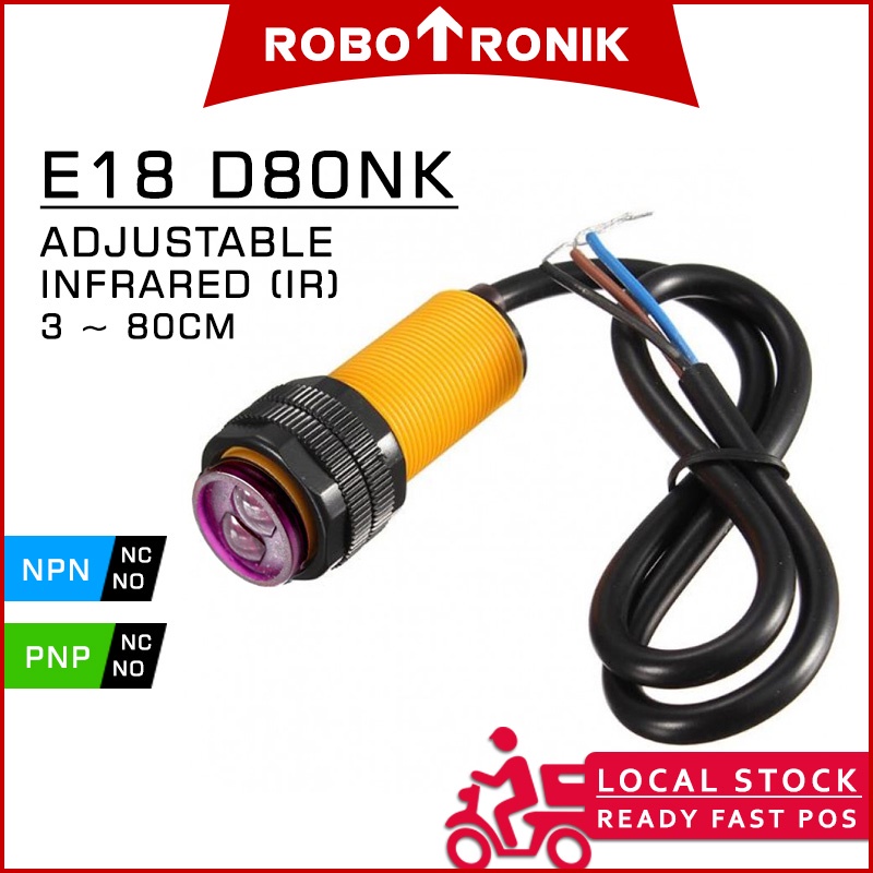 E18-D80 IR Infrared Proximity Sensor NPN / PNP, Normally Open / Closed ...