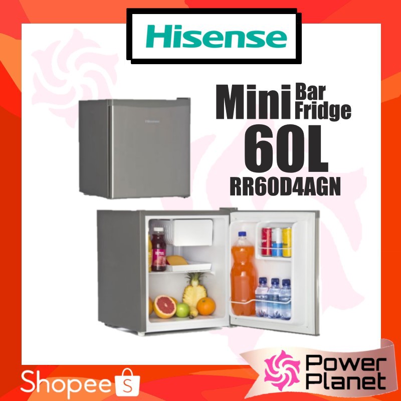 Hisense Mini Bar Fridge RR60D4AGN 60L | Shopee Malaysia