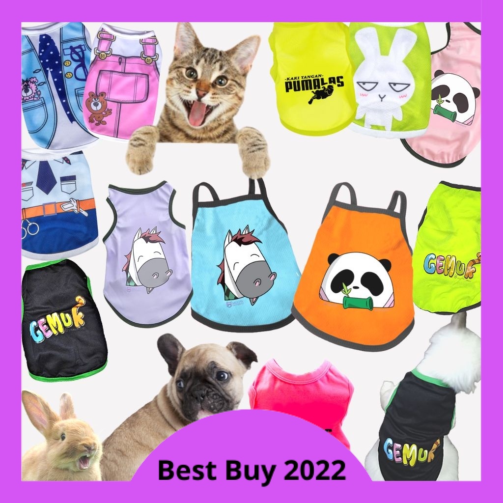 Baju Kucing Jantan Betina Murah Comel Pakaian Haiwan Arnab Beruk Cat ...