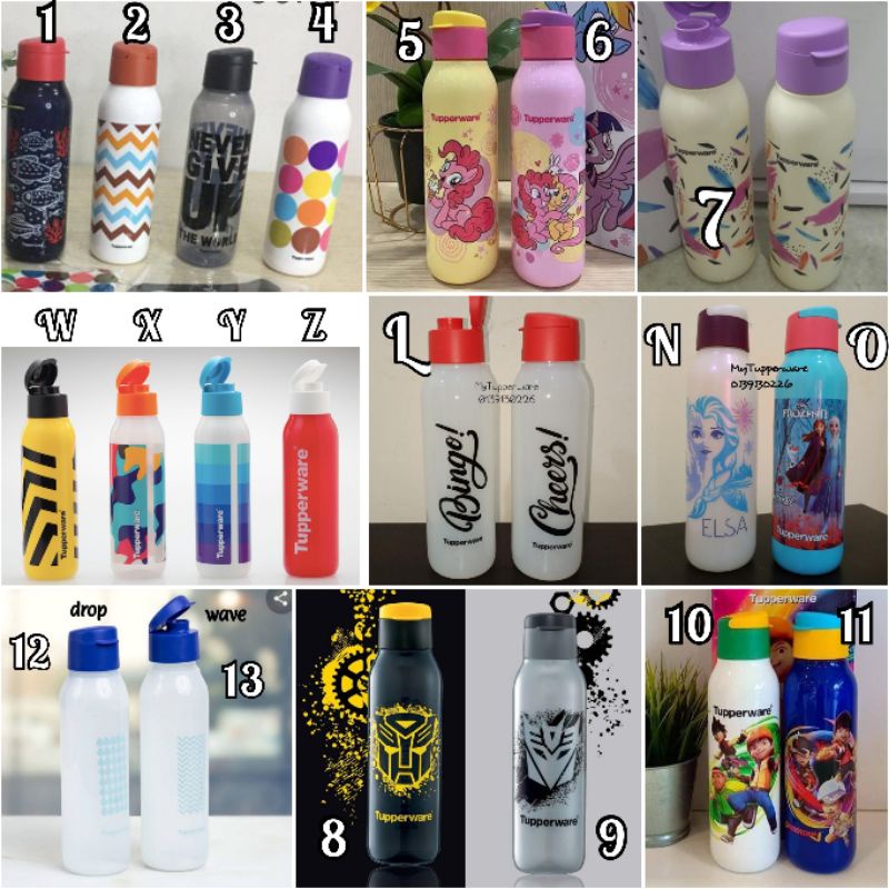 Tupperware Sports Fancy Eco Bottle minion pony frozen boboyboi dora ...