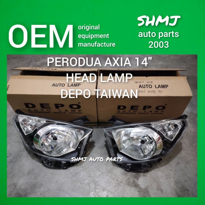 PERODUA AXIA 14" HEAD LAMP DEPO TAIWAN | Shopee Malaysia