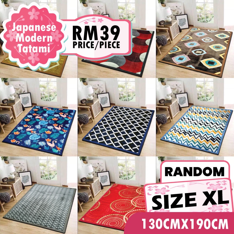 RANDOM DESIGNS JAPNESE MODERN TATAMI PALING TEBAL 30MM [130CMx190cm ...
