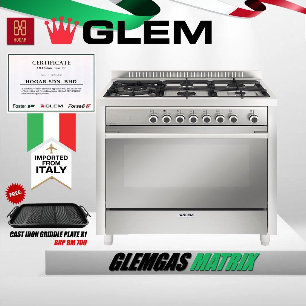 Glem - Matrix | Free Standing Range Cooker | Kitchen Gas Cooker Hob ...