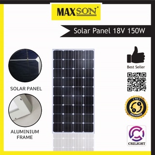 Crilight MAXSON Monocystalline Type Solar Panel Sistem Solar Pagar Elektrik Kebun (150W/18V ...