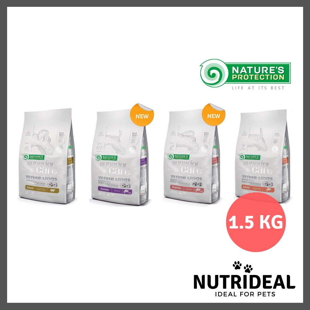 Nature's Protection White Dog Dry Dog Food - 1.5kg (Starter/ Junior ...