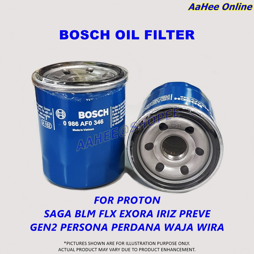 BOSCH Oil Filter -Proton Saga BLM FLX Exora Gen2 Inspira Iriz Persona ...
