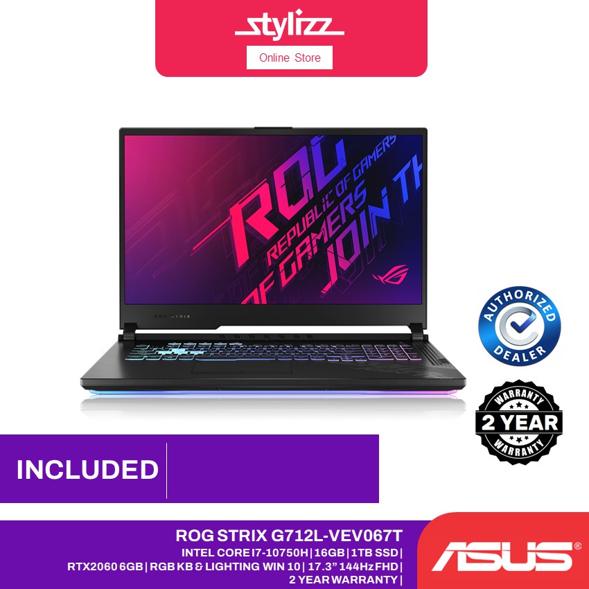 Asus ROG Strix G17 G712L-VEV067T 17.3" FHD Gaming Laptop (I7-10750H ...