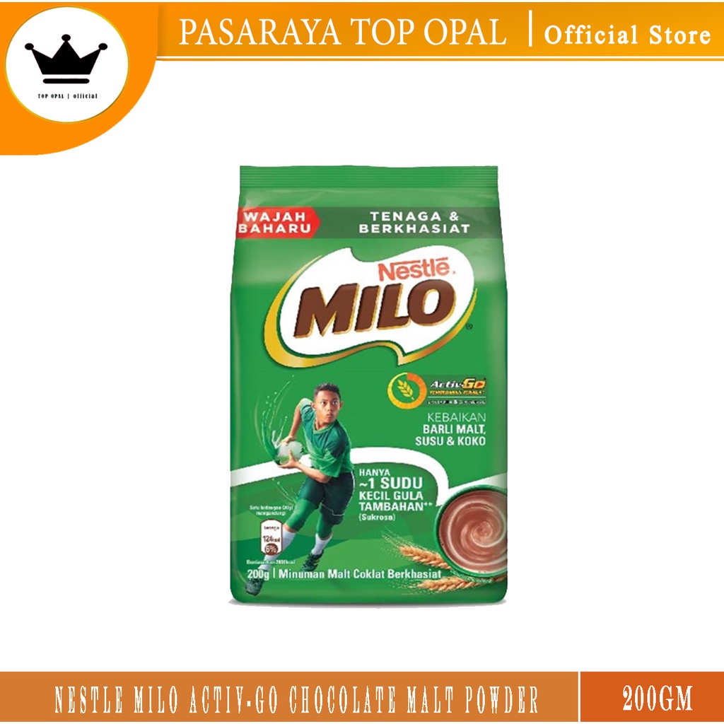 Nestle Milo Activ-Go Chocolate Malt Powder 200GM | Shopee Malaysia