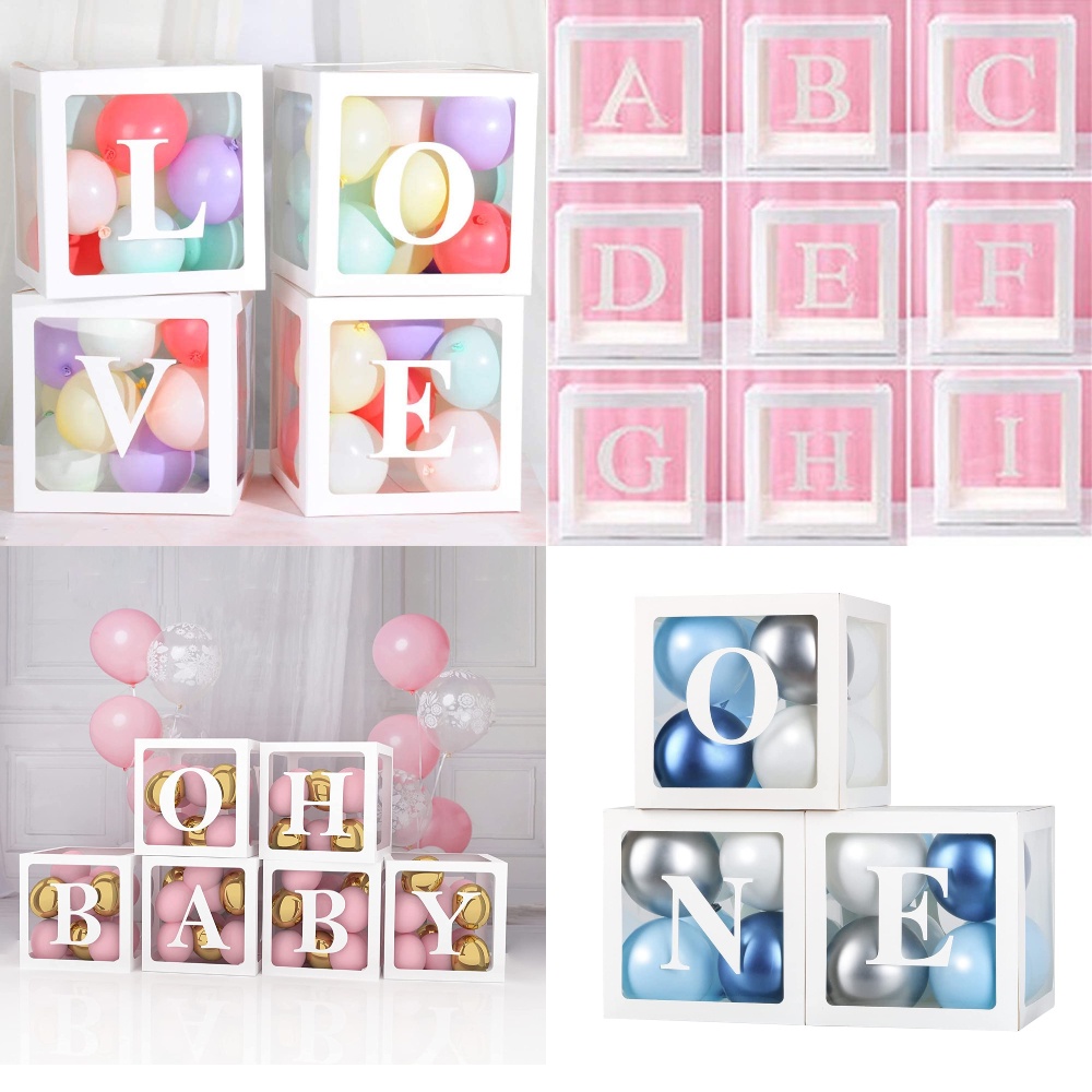 LifesBoutique Balloon Box DIY A-Z Alphabet Transparent Balloon Box ...
