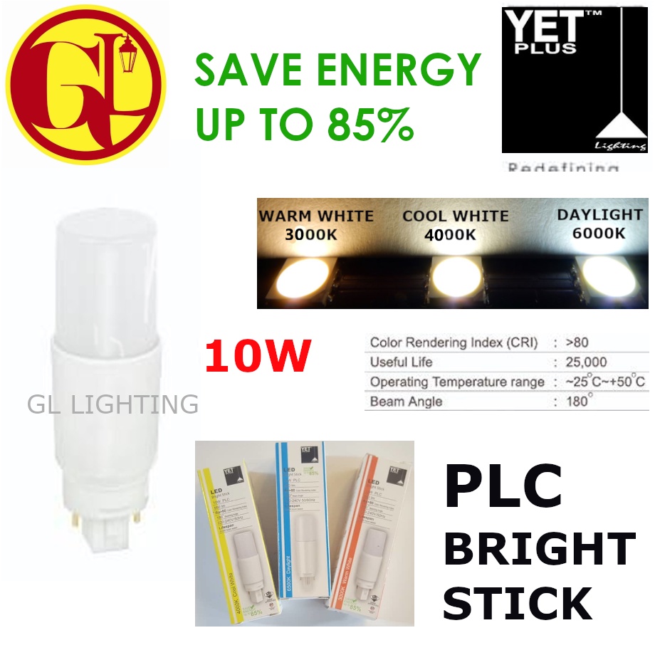[READY STOCK]10W LED BULB BRIGHT STICK PLC YETPLUS 10W DAYLIGHT 6500K ...