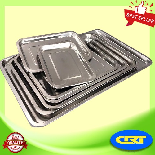 Stainless Steel Rectangle Plate grill steamed dumpling dish Pan Serving ...