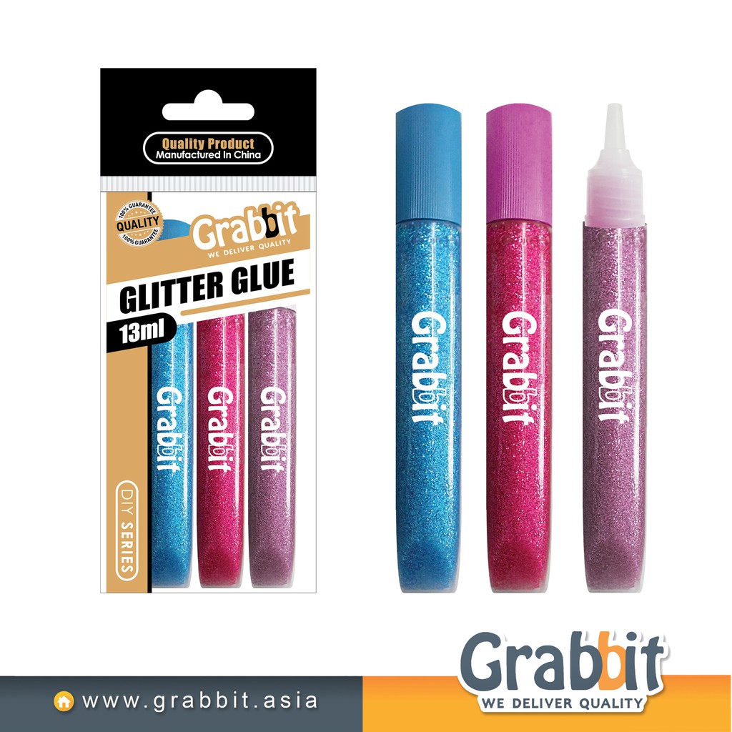 Grabbit Colourful Glitter Glue (13ml x 3 Pcs) | Shopee Malaysia