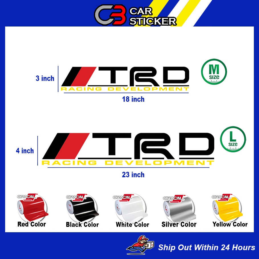 TRD RACING DEVELOPMENT CAR STICKER / CS798 | Shopee Malaysia