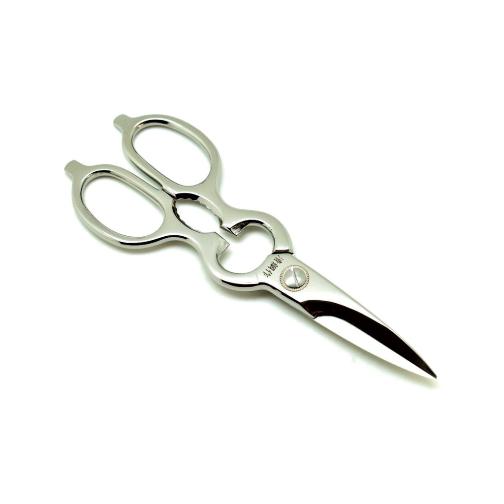 Kiyotsuna Chef Kitchen Mirror Finish ALL Stainless Forged Food Scissors ...