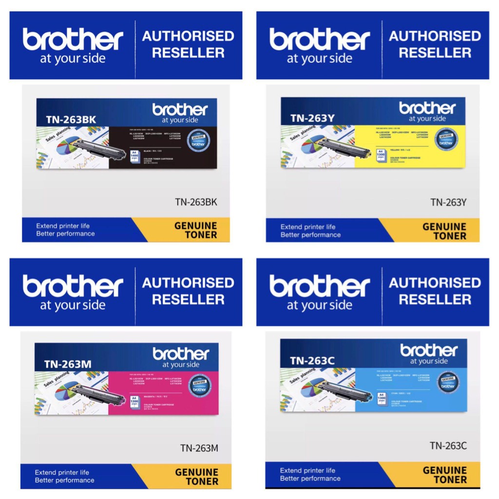 Brother TN-263BK BLACK COLOR Original Toner HL-L3230CDN / DCP-L3551CDW ...